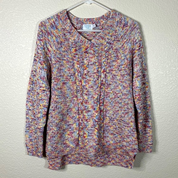 Time and Tru | Sweaters | Time And Tru Multi Color L Sweater | Poshmark